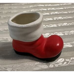 Unbranded | Holiday | Vintage Ceramic Santa Claus Boot Planter ...